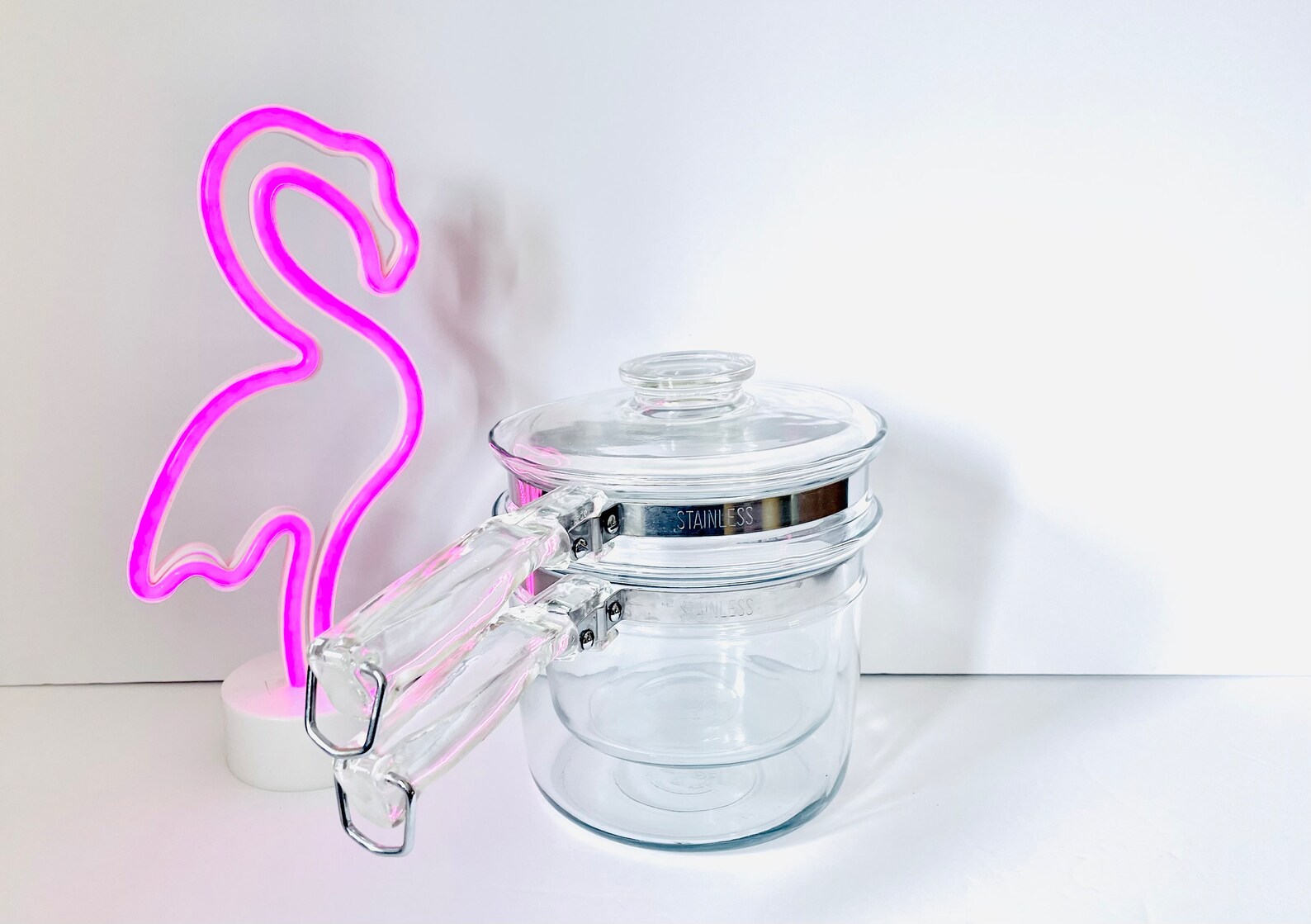 Pyrex Flameware Double Boiler Vintage Glass Double Boiler - Etsy