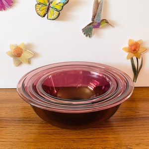 Originals Pyrex Cranberry Mixing Bowl Set 3 Pyrex Cranberry - Etsy