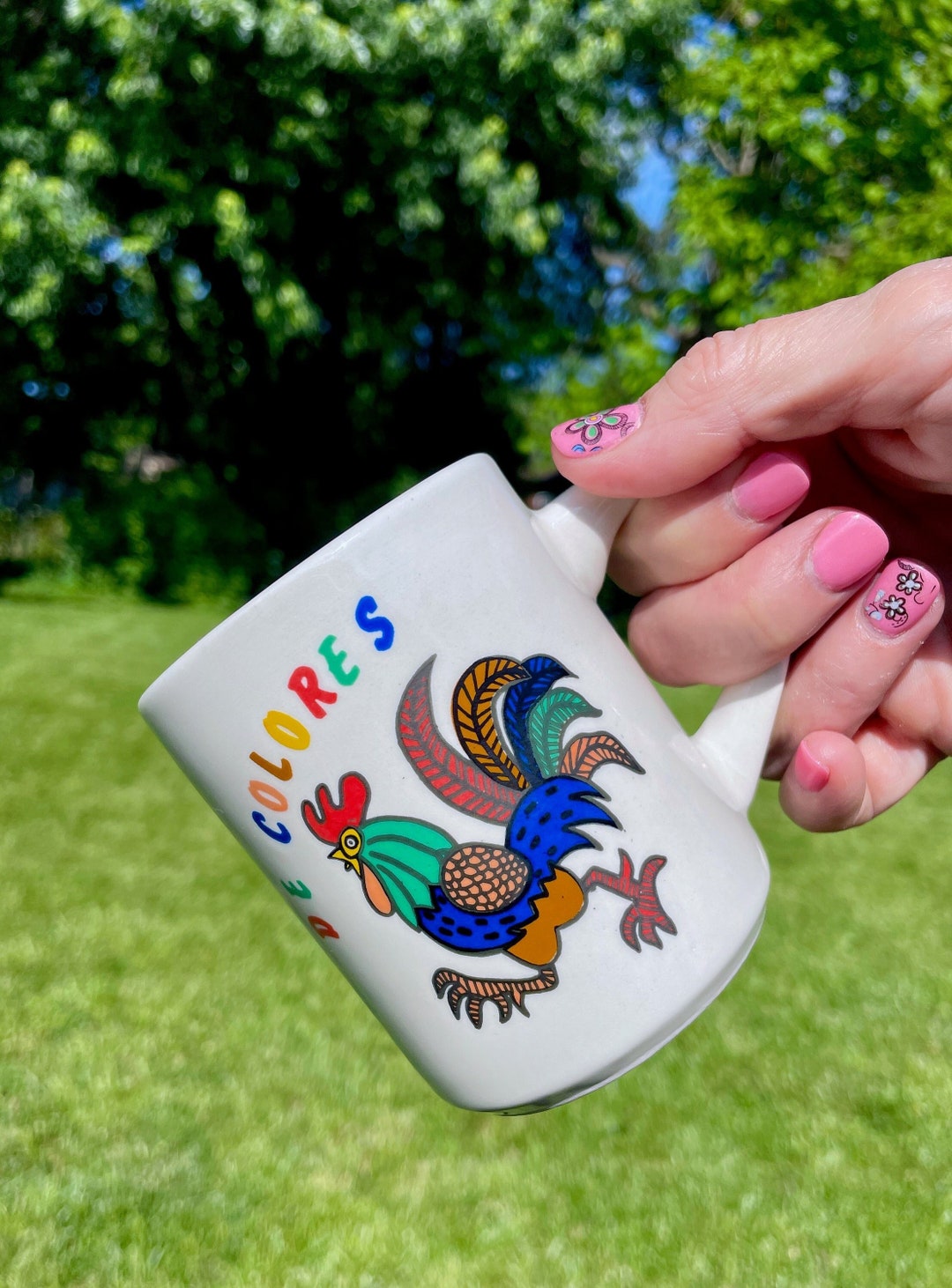 Groovy De Colores Rooster Coffee Mug, Rainbow Rooster Mug, Colorful ...