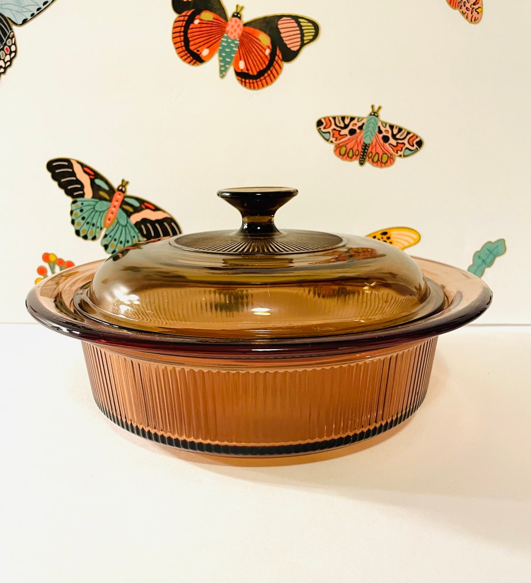 Pyrex Amber V-32 Casserole, Pyrex Vision Amber 1.5 Quart Covered ...