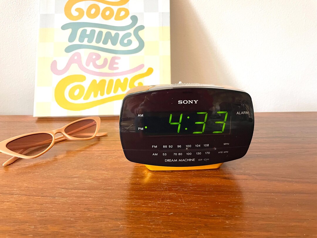 Vintage 80's Sony Dream Machine Digital Alarm Clock Radio, Orange 1980s ...