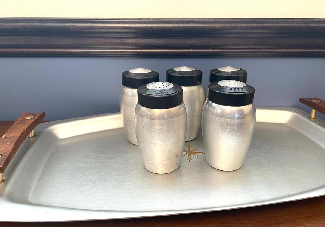 Kromex Spun Aluminum Spice Jars and Salt & Pepper Shakers, Kromex ...