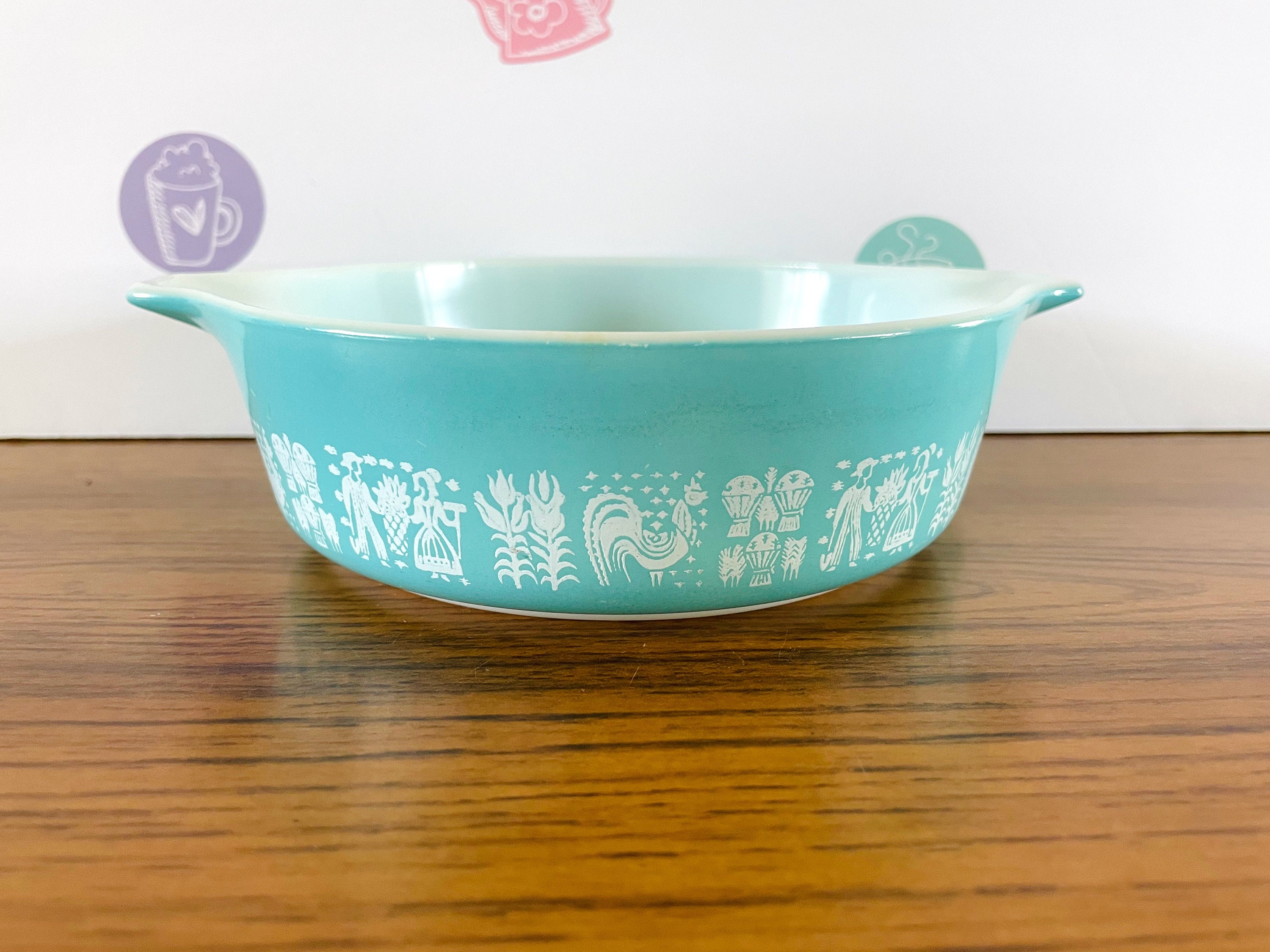 Turquoise Pyrex Amish Butterprint 471 and 473 Casseroles - Etsy
