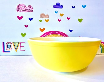 Vintage Pyrex Primary Yellow Mixing Bowl 4 Quart Large Mixing Bowl 404 ...
