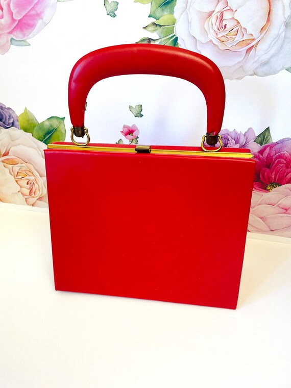 Vintage red handbag purse - Gem