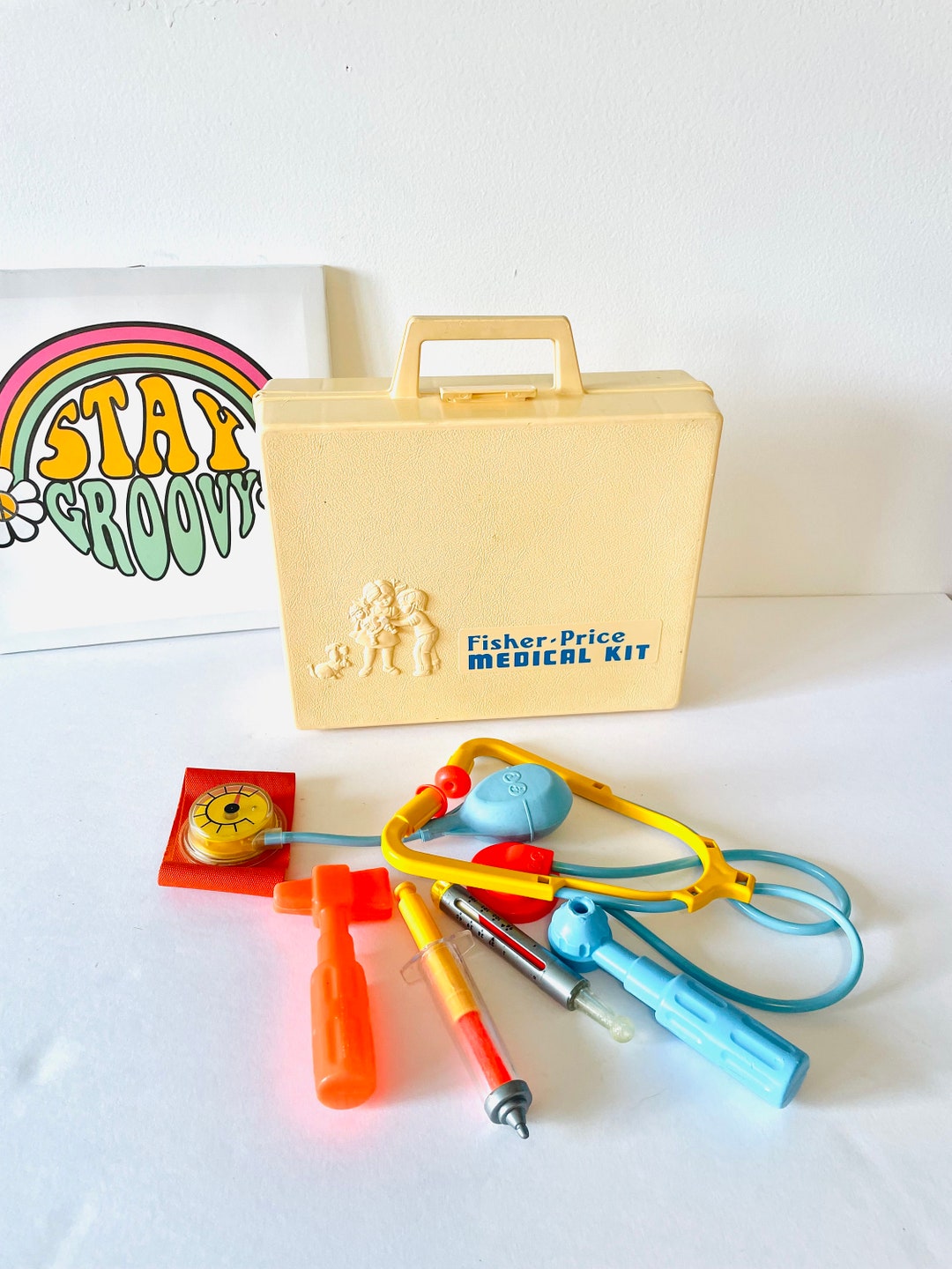 Nostalgic Fisher-price Toy Medical Kit for Kids, Child's First Aid Kit ...