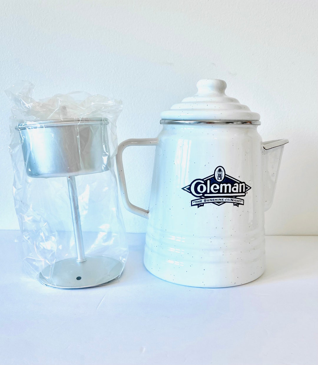 Vintage Coleman Enamel Coffee Pot, Coleman Camping Coffee Pot, New Old ...
