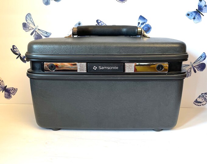 Charcoal Gray Samsonite Silhouette Train Case, Samsonite Travel Case ...