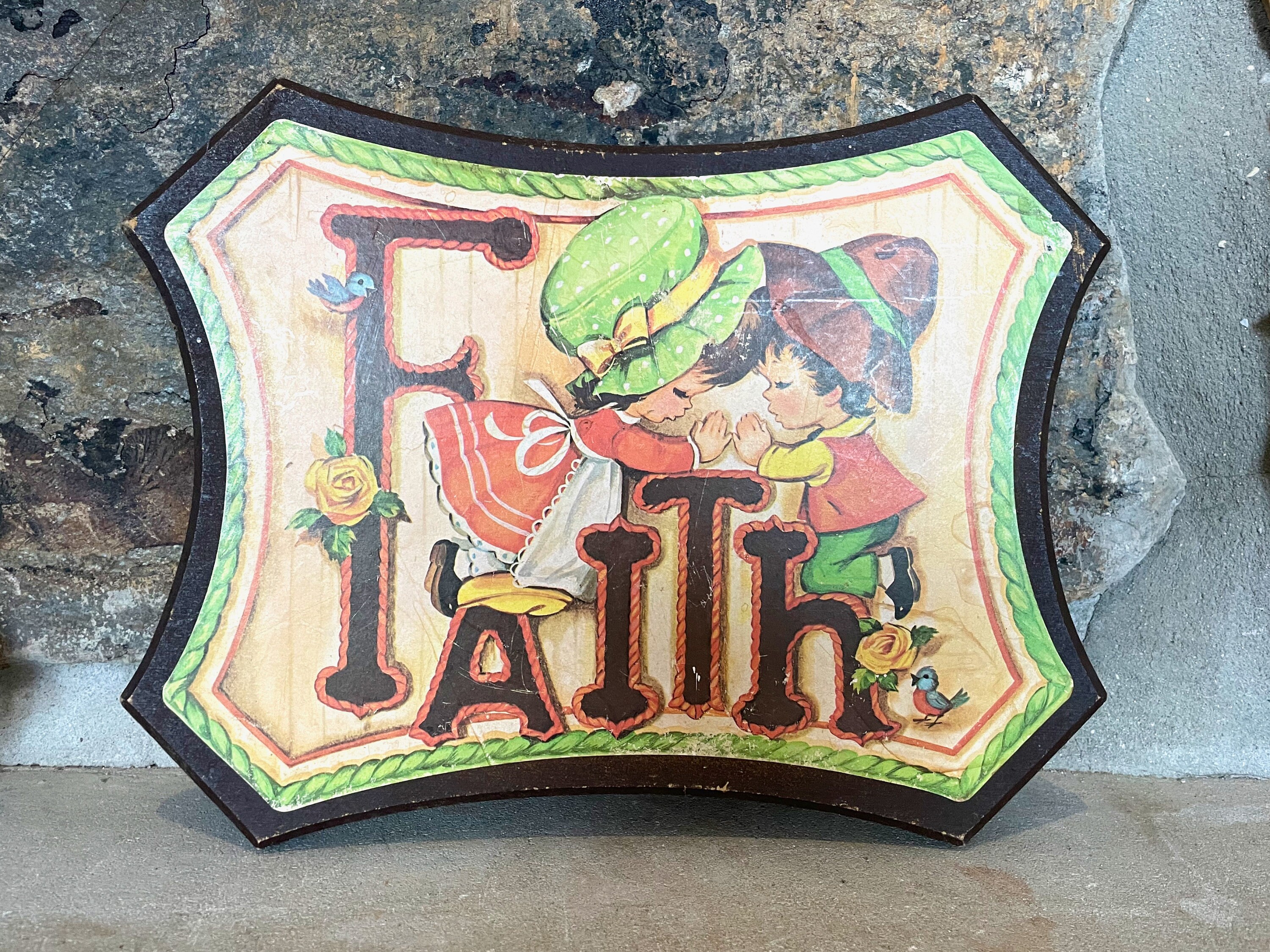 2 Vintage Eva Harta Homco Love and Faith Plaques Pair Love - Etsy