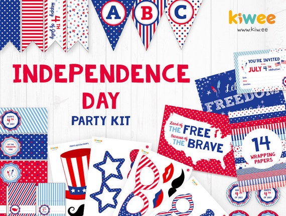 Party Kit Independence Day Printable PHOTO PROPS USA - Etsy