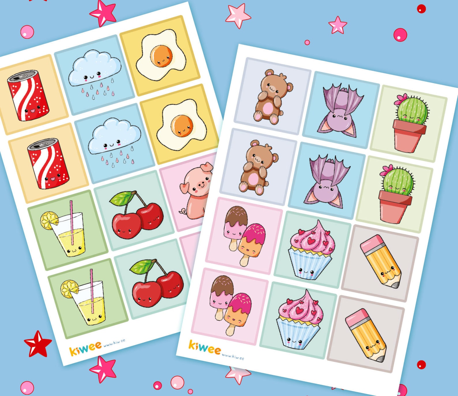 Kawaii Memory Game Printable Memory Game for Kids - Etsy