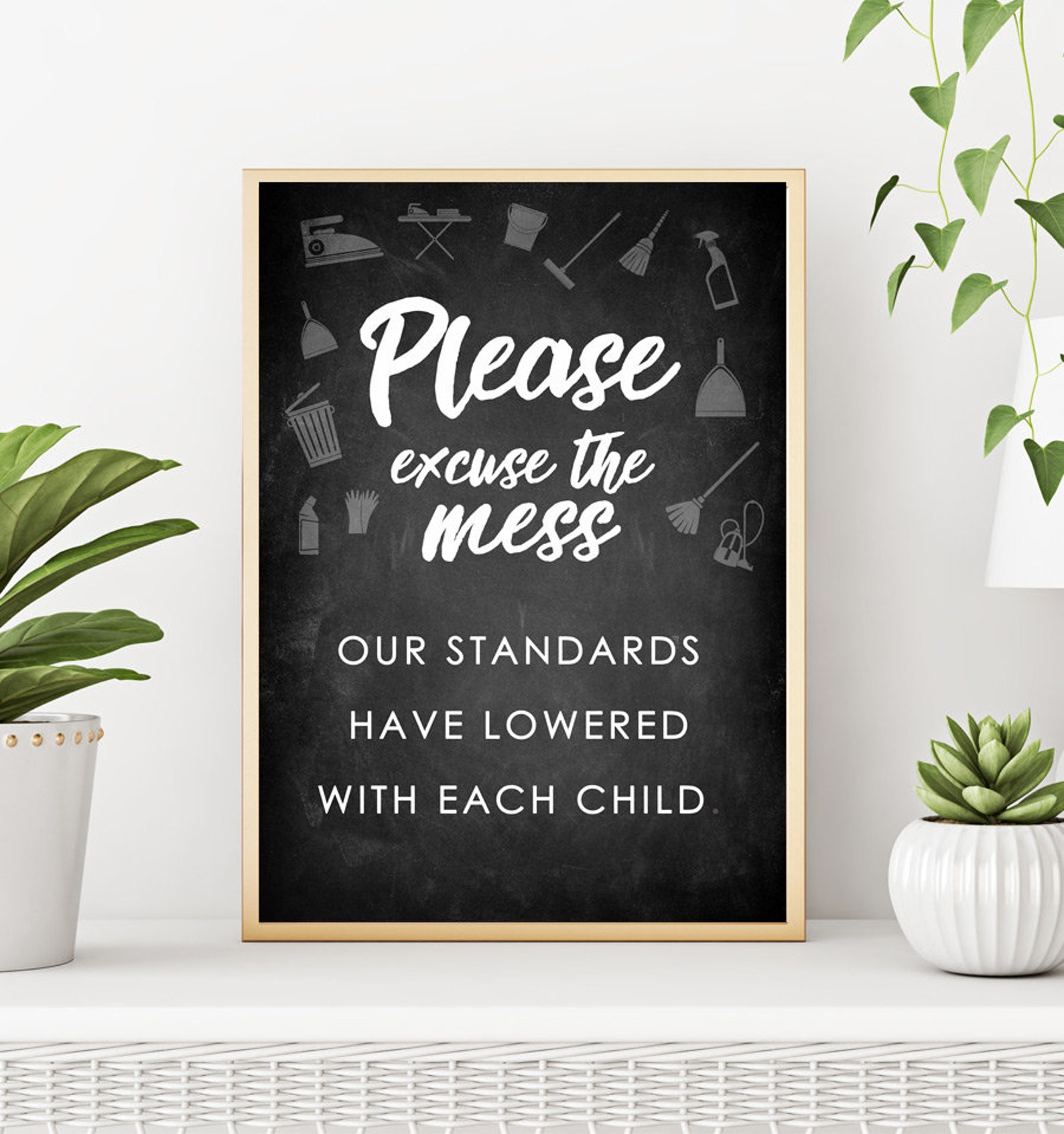 Excuse Mess Kids Printable Poster Printable Mom Poster Fun | Etsy