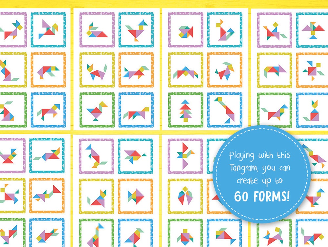 Printable TANGRAM GAME Form Montessori Geometry Puzzle Tangrams Games ...
