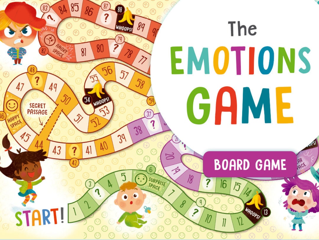 Emotions Board Game, Printable Emotions for Kids, Emotions Game - Etsy