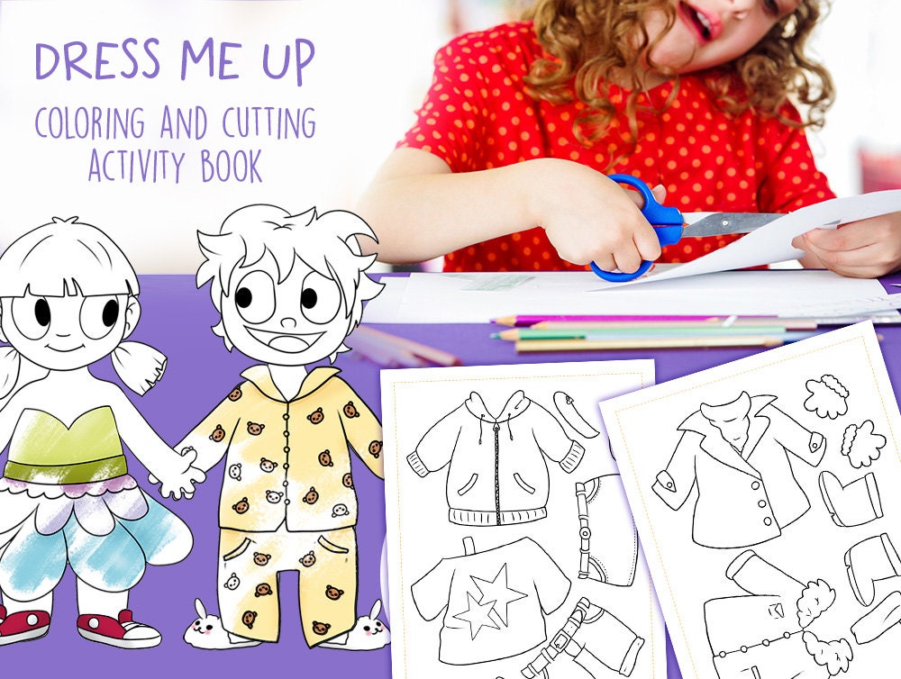 Activity Book Dress Me up Coloring and Cutting Activity Book - Etsy
