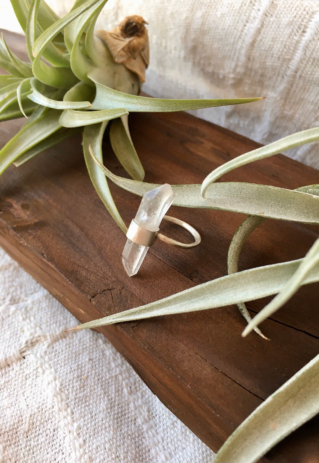 Raw Crystal Ring, Raw Stone Ring, Crystal Quartz Ring, Silver Crystal ...