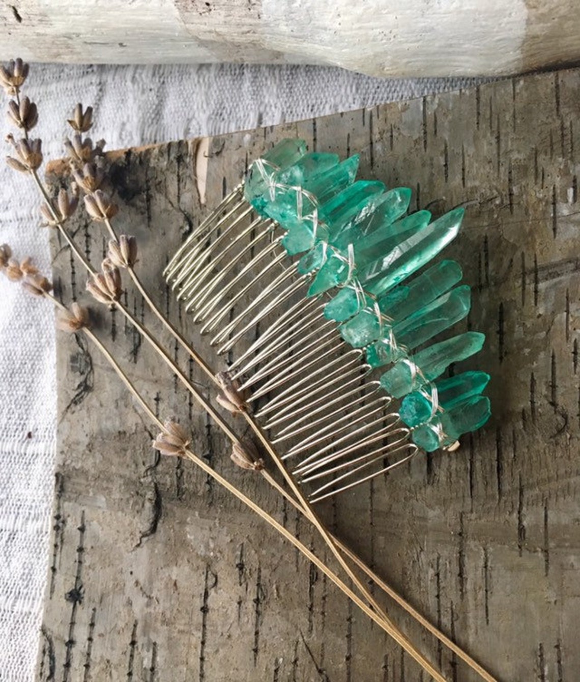 Raw Crystal Hair Comb Raw Stone Hair Comb Crystal Quartz - Etsy
