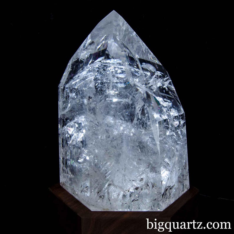 Large Quartz Crystal on Light Stand, 30 Pounds (brazil #G0302) 10.5 ...