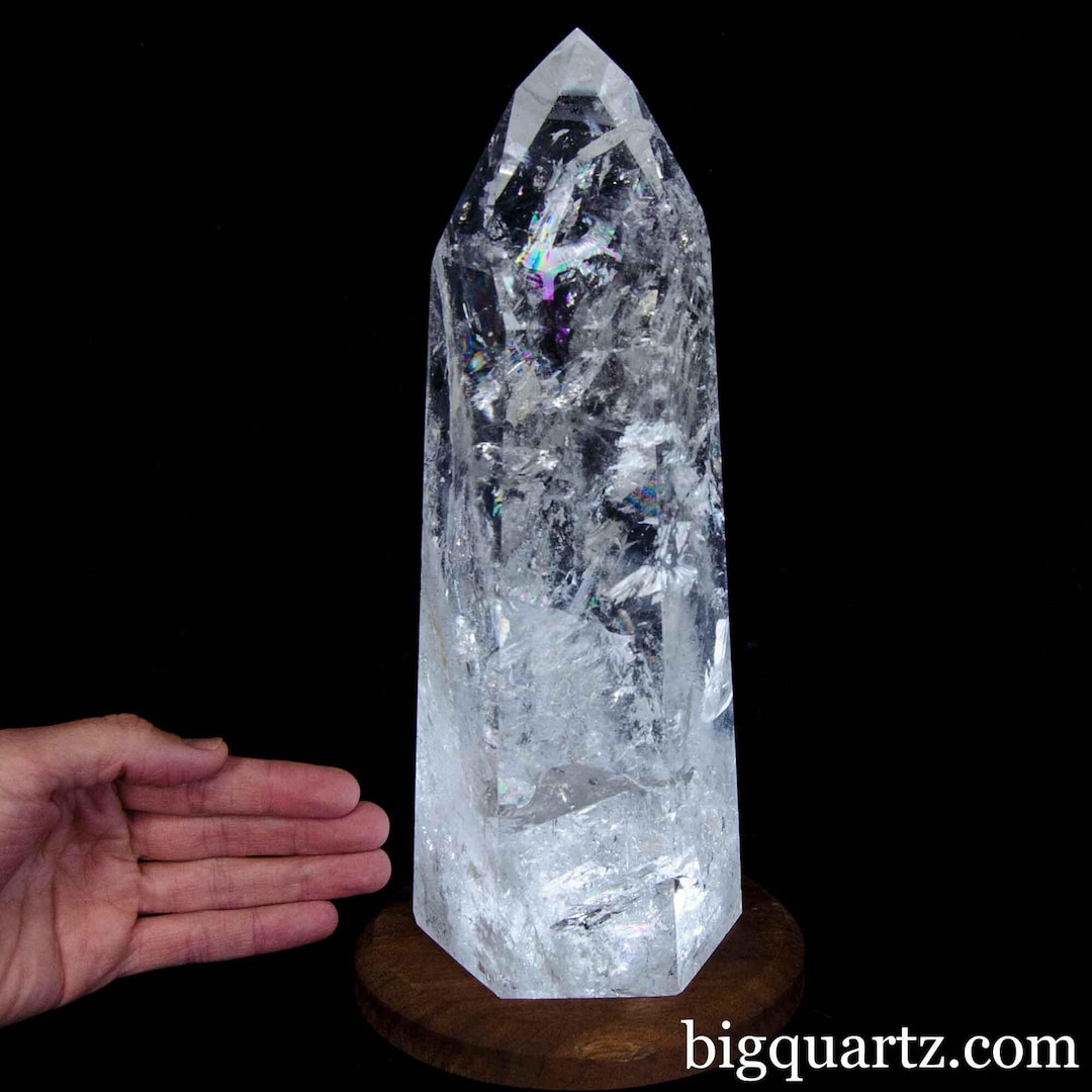 Quartz Crystal Point on Light Stand, 10.7 Inches brazil G0270 7.6 ...
