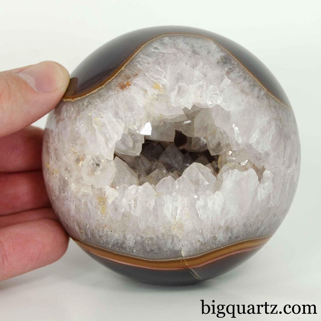 Quartz & Agate Geode Sphere, 1.3 Pounds (brazil #G0327) 3 Inches - Etsy
