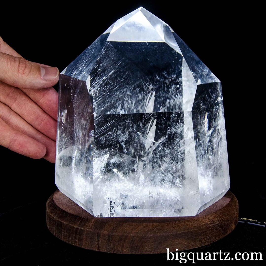 Quartz Crystal Point on Light Stand, 5.1 Inches (brazil #F0086) Mineral ...