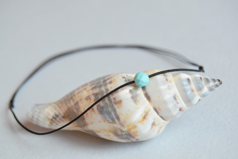 Dainty black string bracelet beach anklet wish bracelet | Etsy