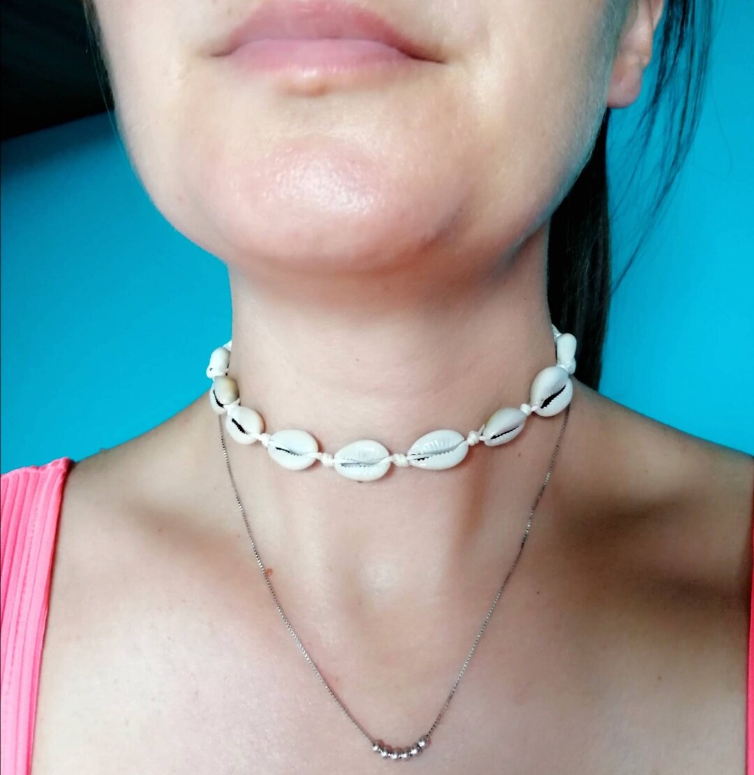 Cowrie Shell Choker Necklace, White Shell Choker, Hippie Necklace - Etsy