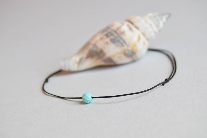 Dainty black string bracelet beach anklet wish bracelet | Etsy