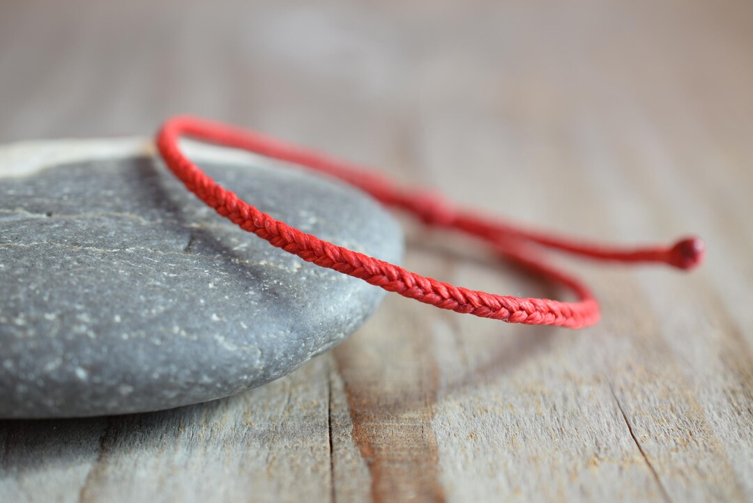 Braided Red String Bracelet, Red Bracelet Kaballah, Men Bracelet Red ...