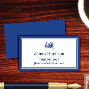 Blue Crab Calling Cards Nautical Personal Contact Cards - Etsy