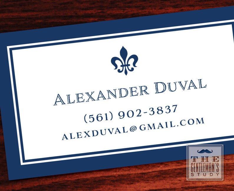 Fleur de Lis Calling Cards Masculine Personal Business Cards | Etsy