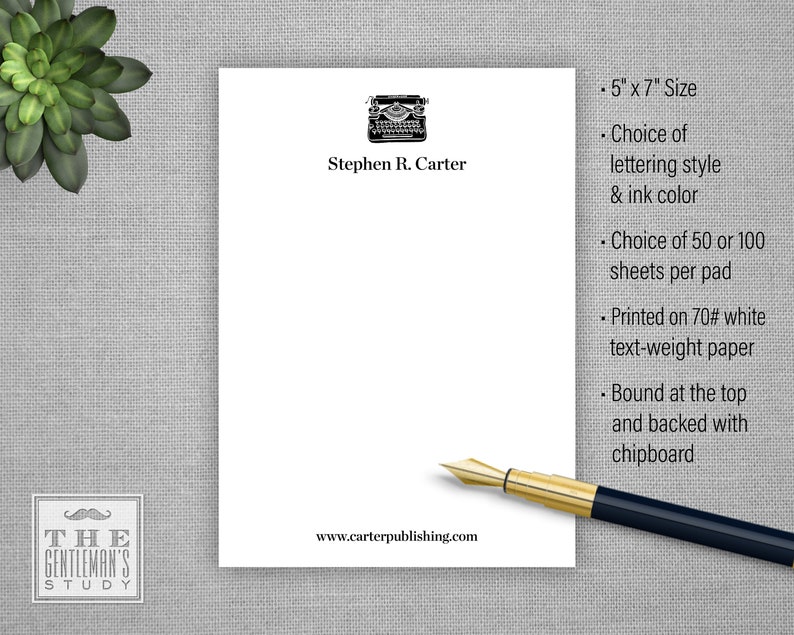 Vintage Typewriter Stationery Set - Personalized Notecards & Notepad - Etsy