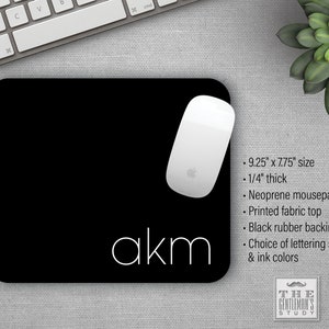 Modern Mousepad Monogrammed Mouse Pad Custom Printed Home Office Decor ...