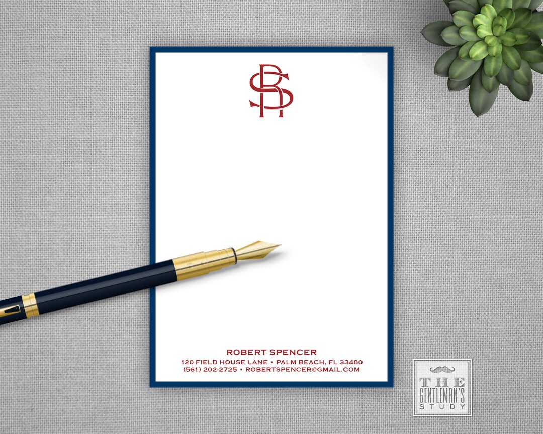 Varsity Monogram Notepad - 5" X 7" Personalized Memo Pads With ...