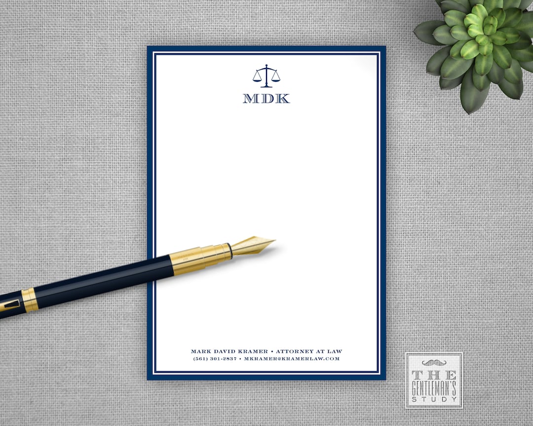 Scales of Justice Notepad - 5" X 7" Personalized Memo Pads for Lawyer ...