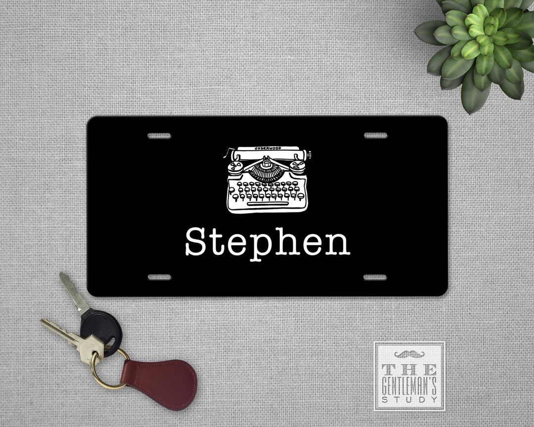 Vintage Typewriter Personalized License Plate - Custom Aluminum Car Tag ...