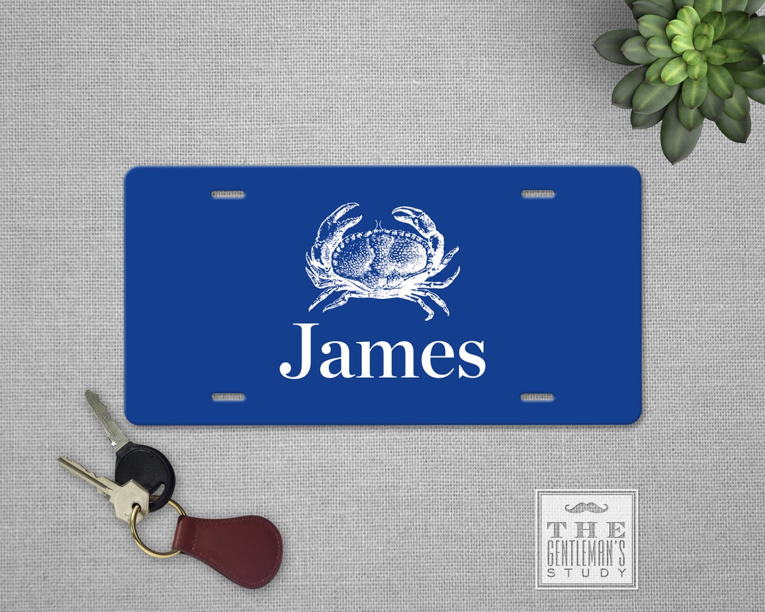 Blue Crab Personalized License Plate – Nautical Car Tag - Etsy