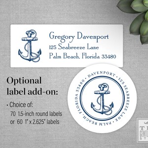 Anchor Stationery Bundle • Nautical Notepad, Flat Notecards, Folded ...