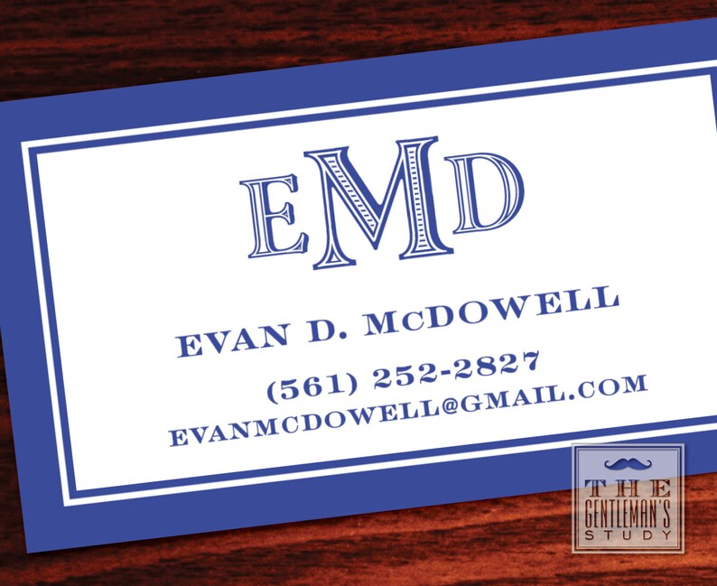Colonial Calling Cards Men's Personal Business Cards | Etsy
