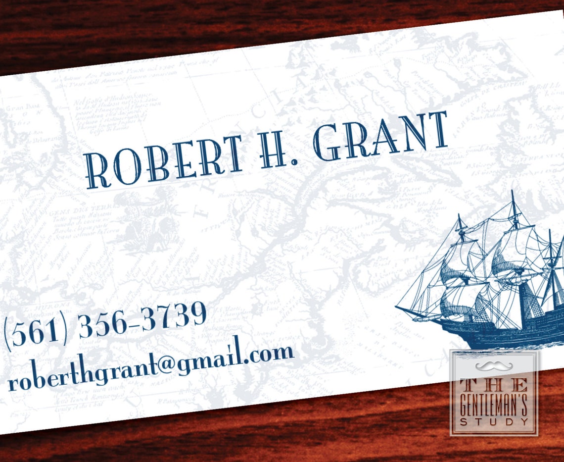 Clipper Ship Calling Cards Nautical Masculine Personal - Etsy