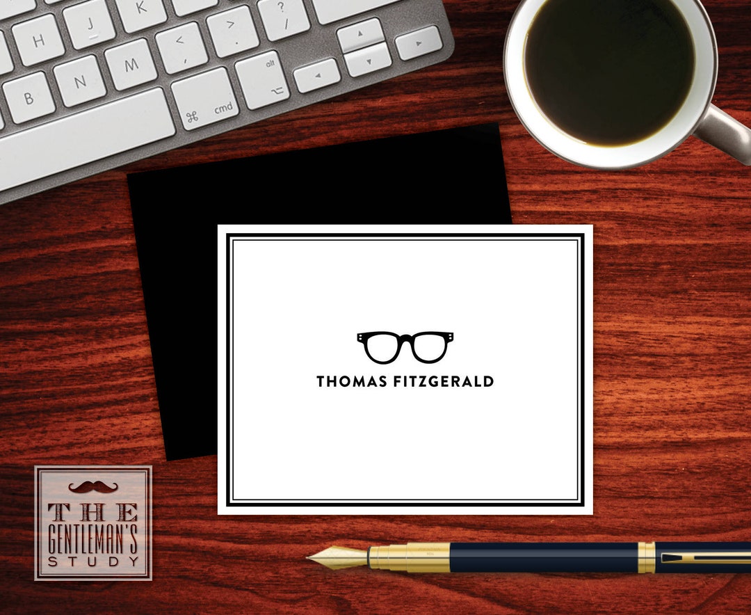 Spectacles Folded Note Cards Masculine Eyeglasses Stationery ...