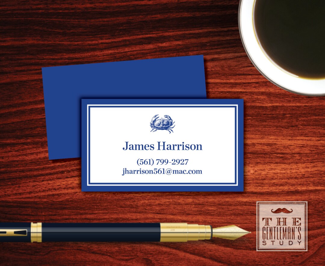 Blue Crab Calling Cards Nautical Personal Contact Cards - Etsy