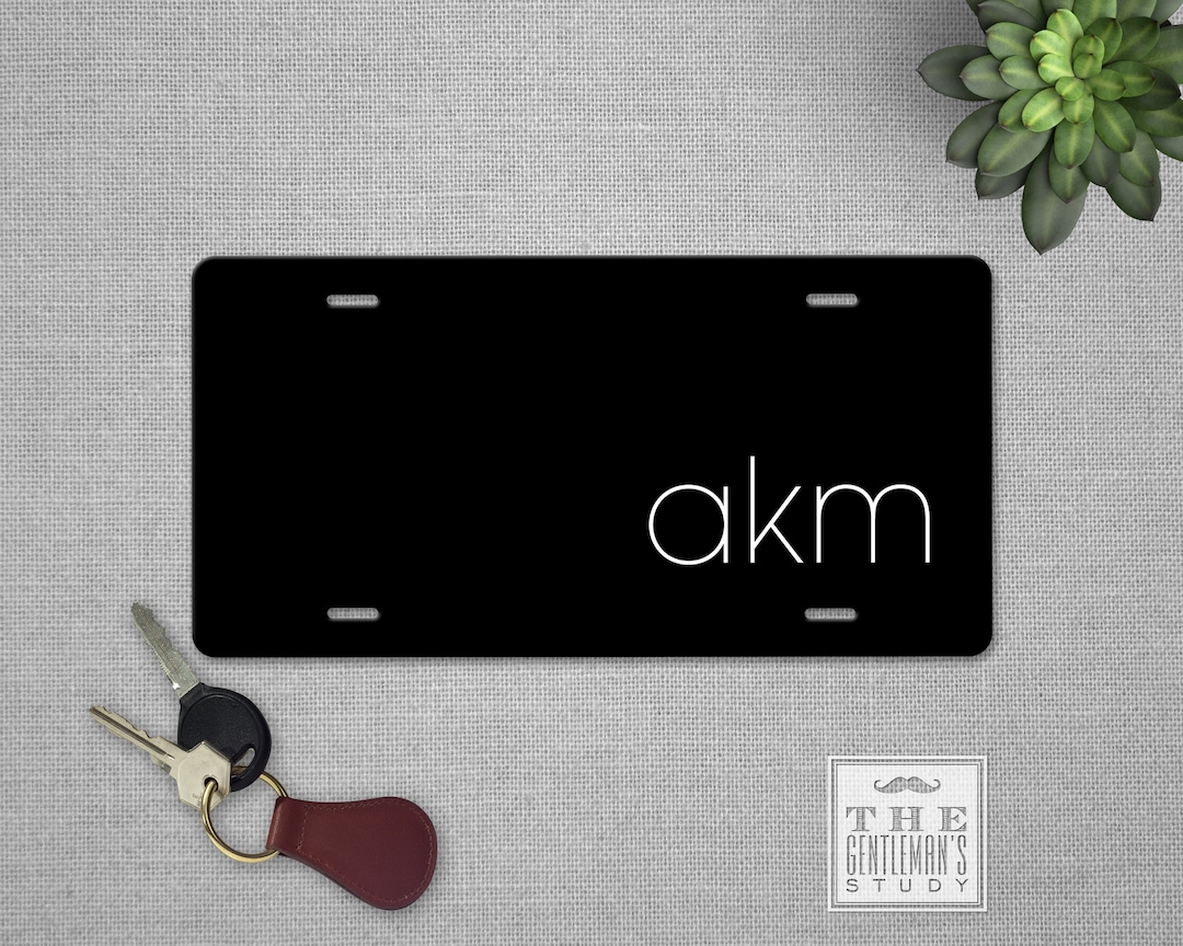 Modern Monogram License Plate - Custom Aluminum Car Tag - Etsy