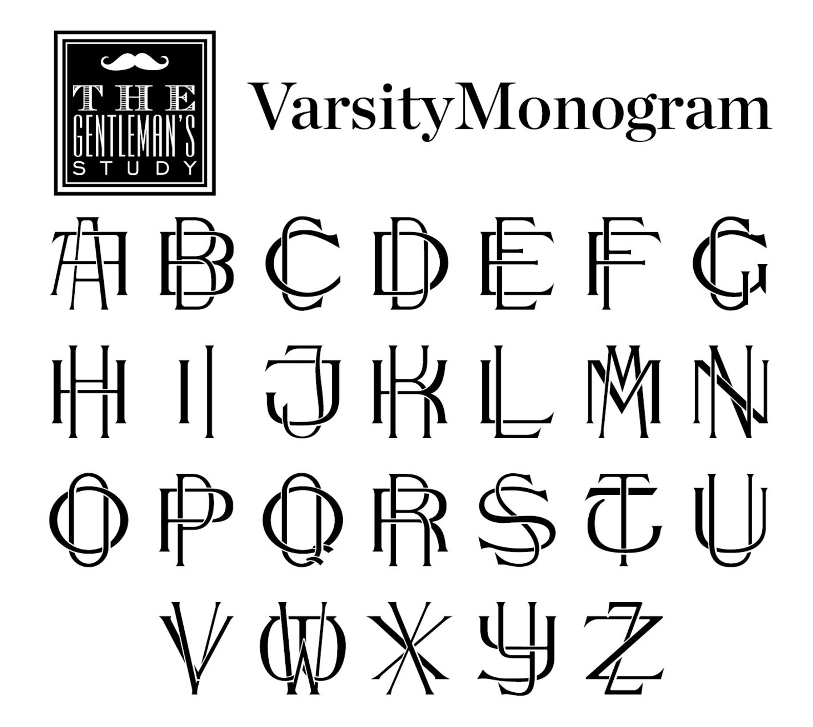 Varsity Monogram Calling Cards Men's Personal Business - Etsy