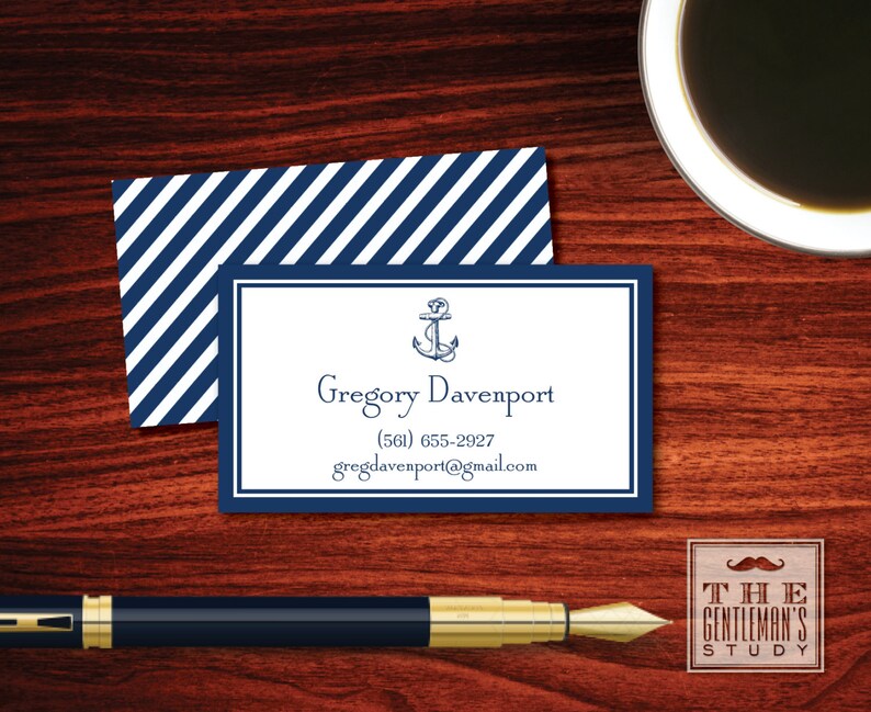 Anchor Calling Cards Nautical Personal Business Cards - Etsy