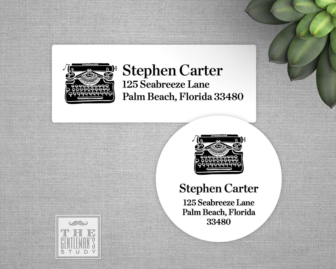 Vintage Typewriter Address Labels • Custom Printed Envelope Seals - Etsy