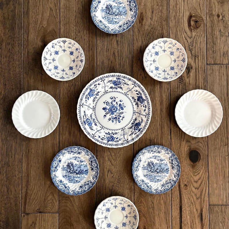 Antique Blue Plates - Etsy