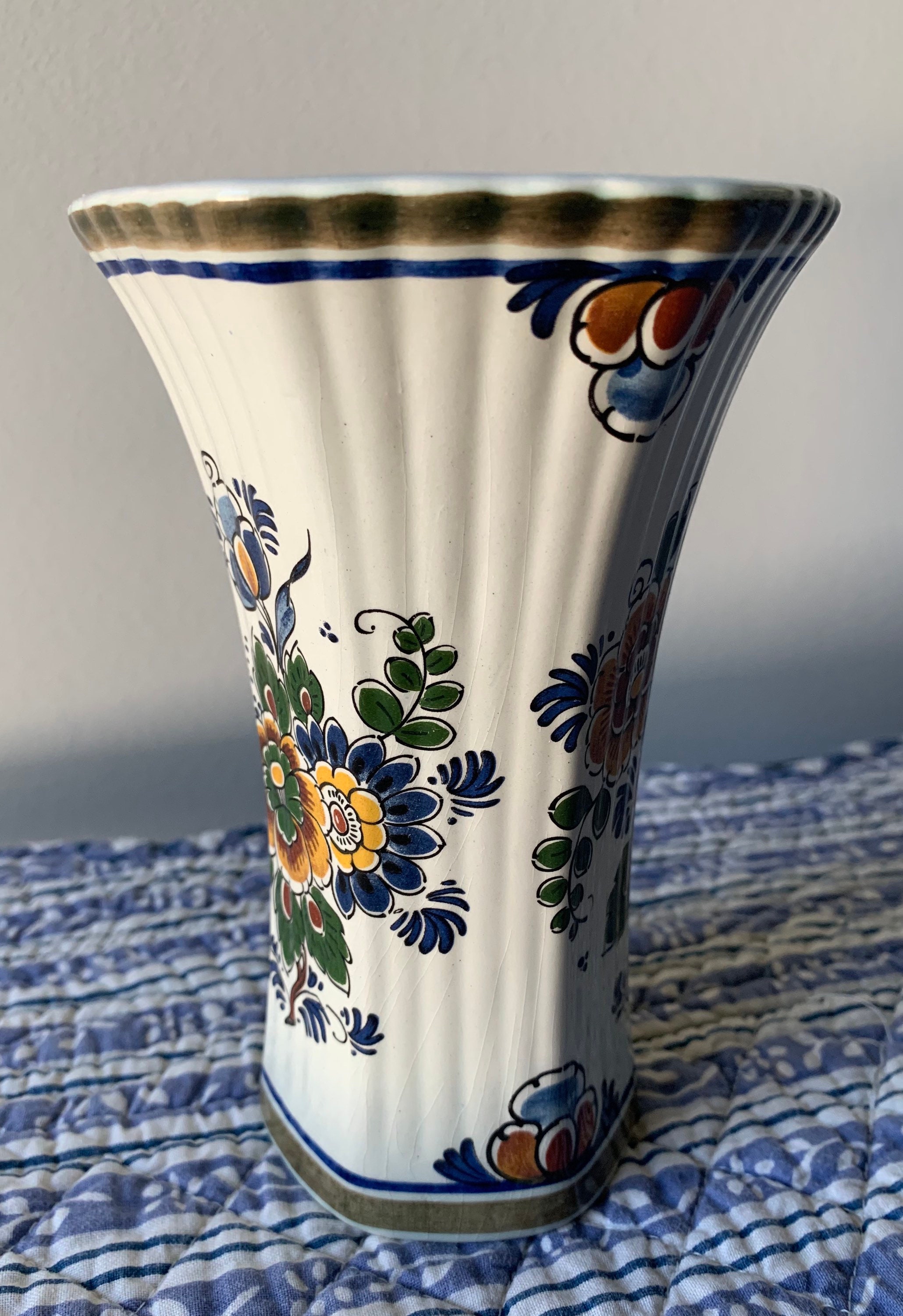 Delft Polychroom Polychrome Vase Holland Handwerk Vintage | Etsy