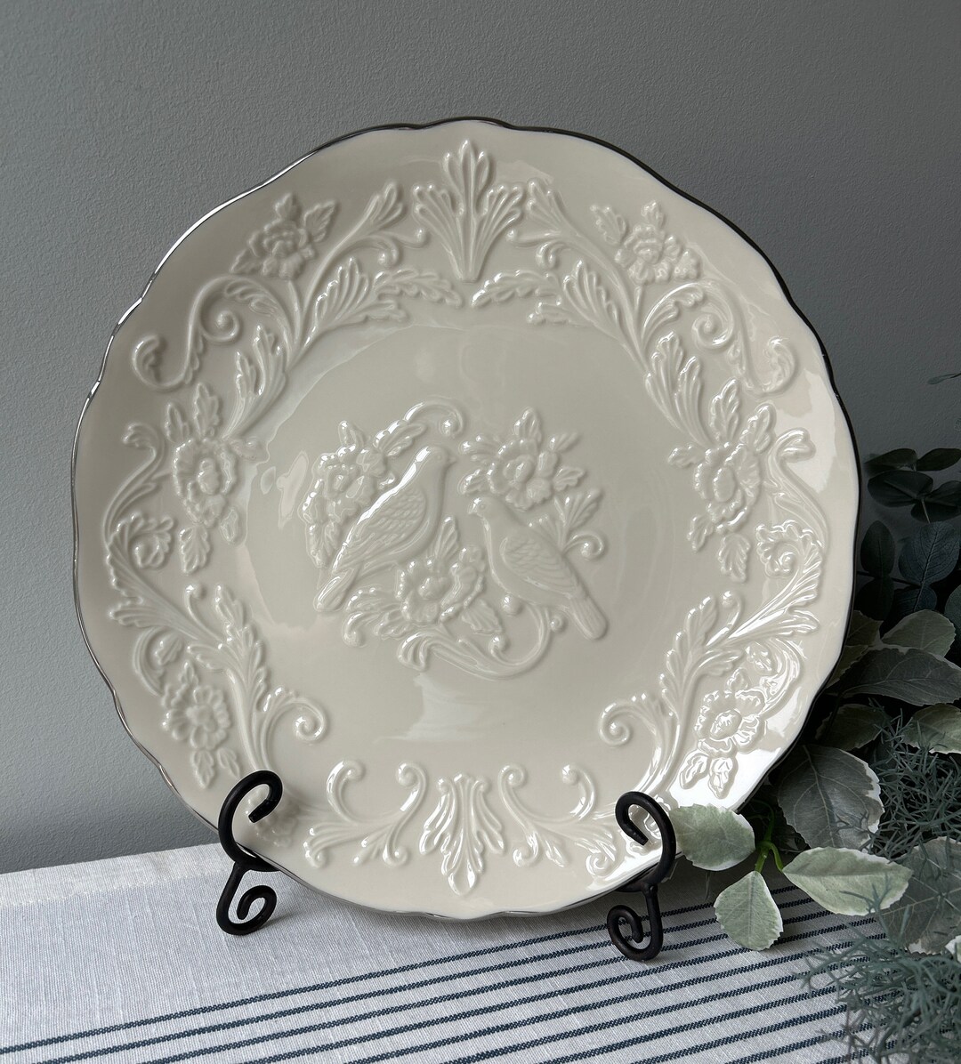 Lenox Anniversary Plate Cream Colored Serving Tray Display Plate ...