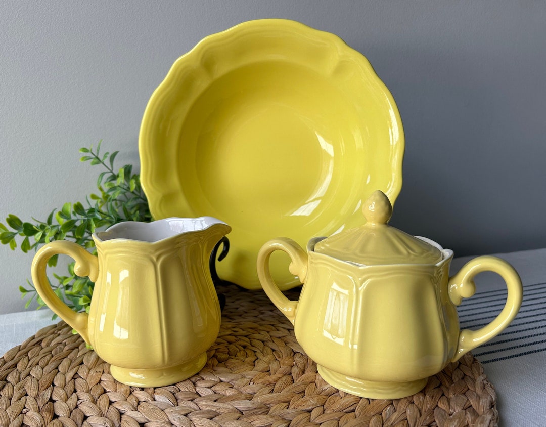 Vintage Lemon Yellow Set buttercup Federalist Ironstone Made in Japan ...
